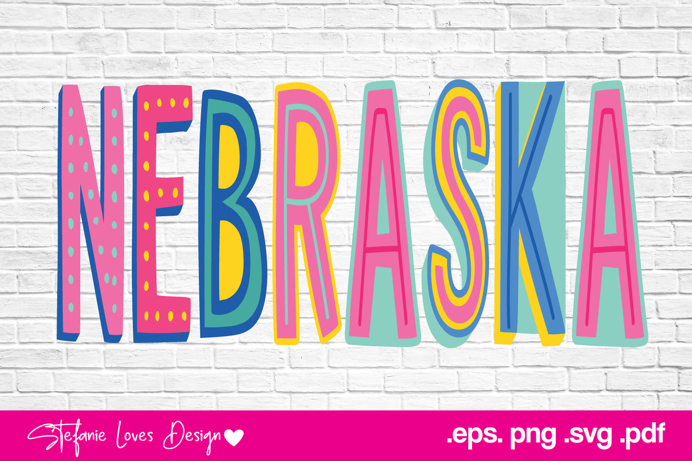 Nebraska Cute Font svg eps pdf png, Digital Design – Stefanie Loves Design